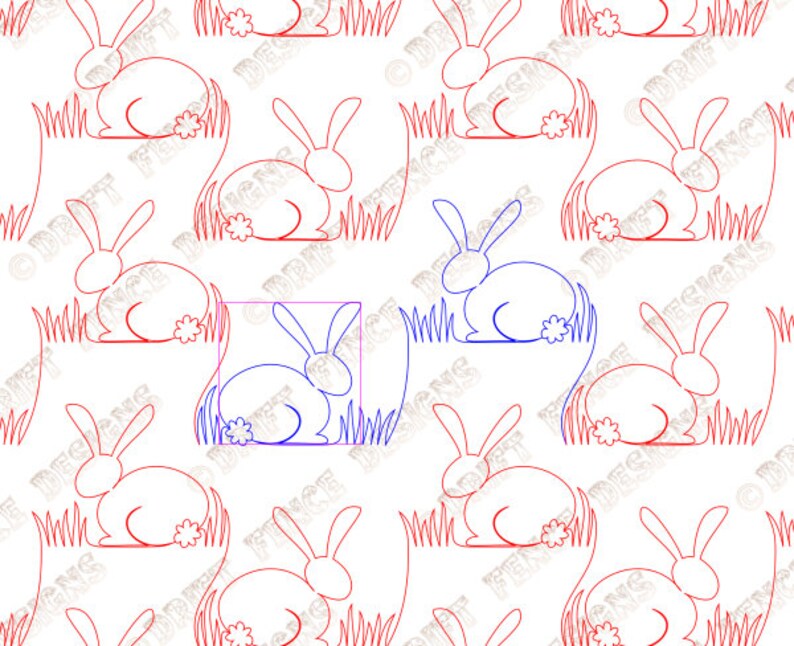 Cottontail Bunnies. Continuous Line of Rabbits in Grass for an Edge to ...