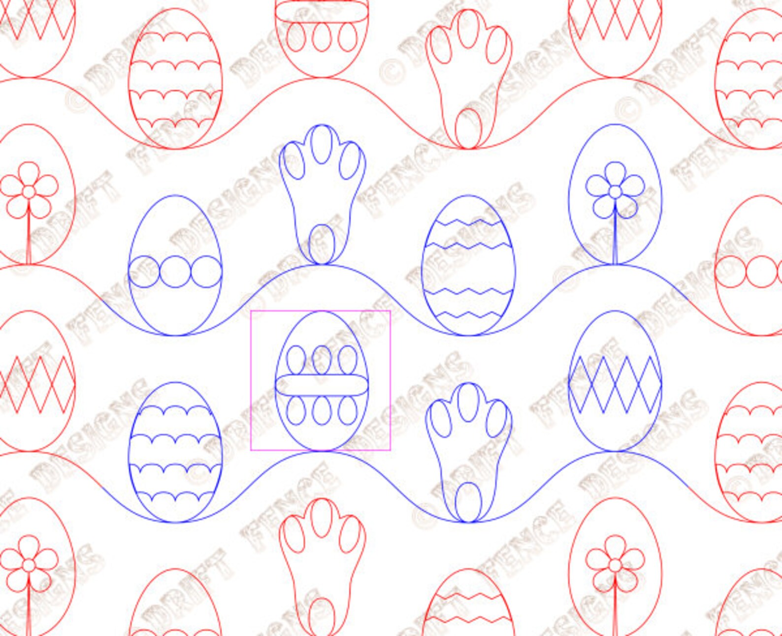 Easter Wave. A Continuous Line, Edge to Edge Pantograph for Quilting ...