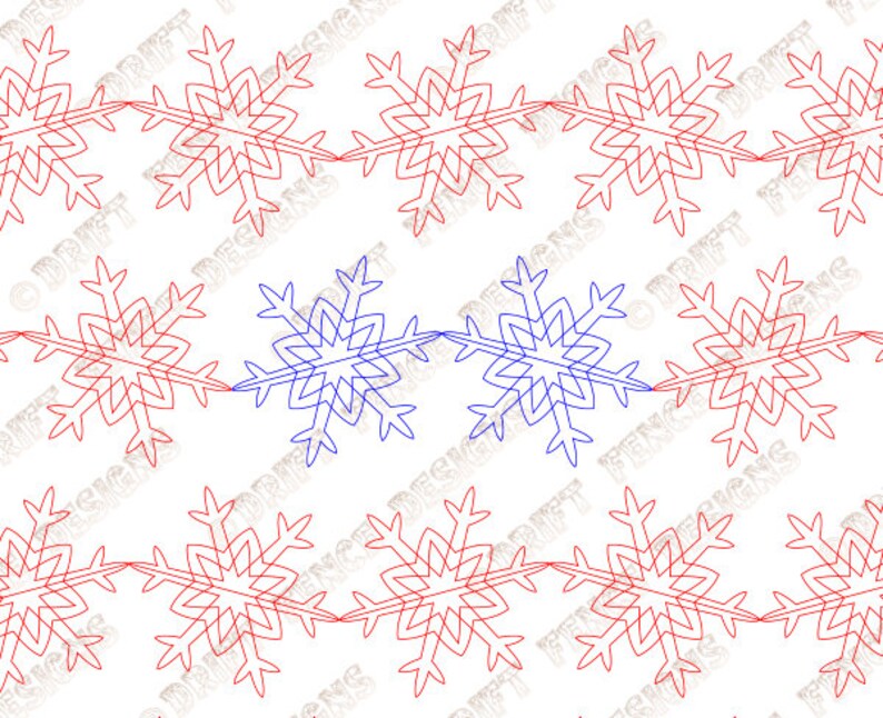Snowflakes. Continuous Line, Edge to Edge Pantographs for Quilting. 3 ...