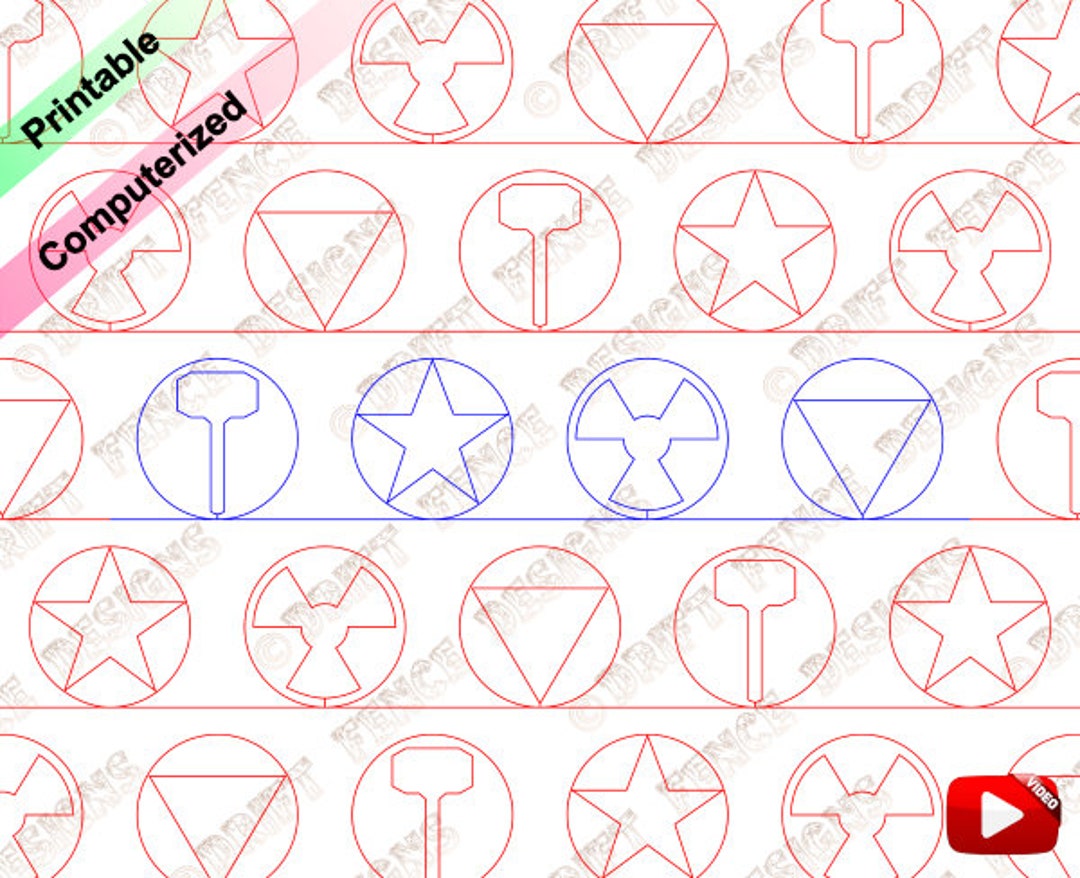 Super Hero Symbols Continuous Line, Edge to Edge Pantograph for ...