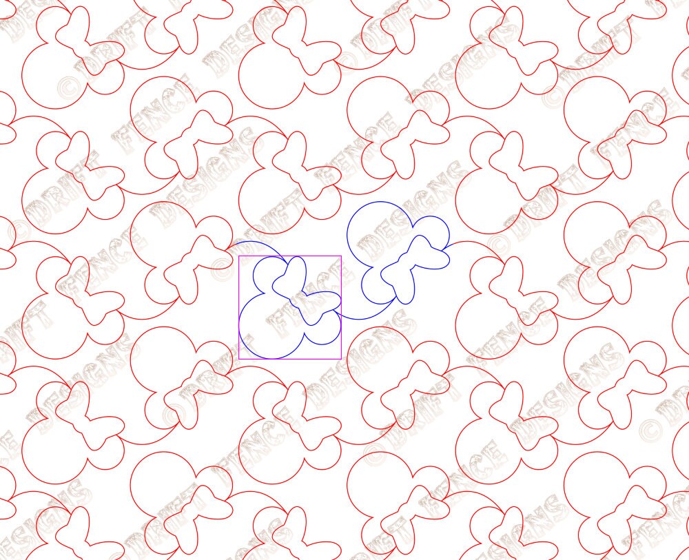 Mouse Ears With Bows V2 Continuous Line Edge to Edge - Etsy