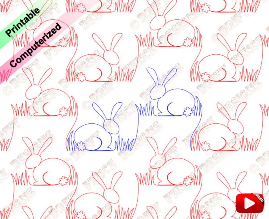 Cottontail Bunnies. Continuous Line of Rabbits in Grass for an Edge to ...