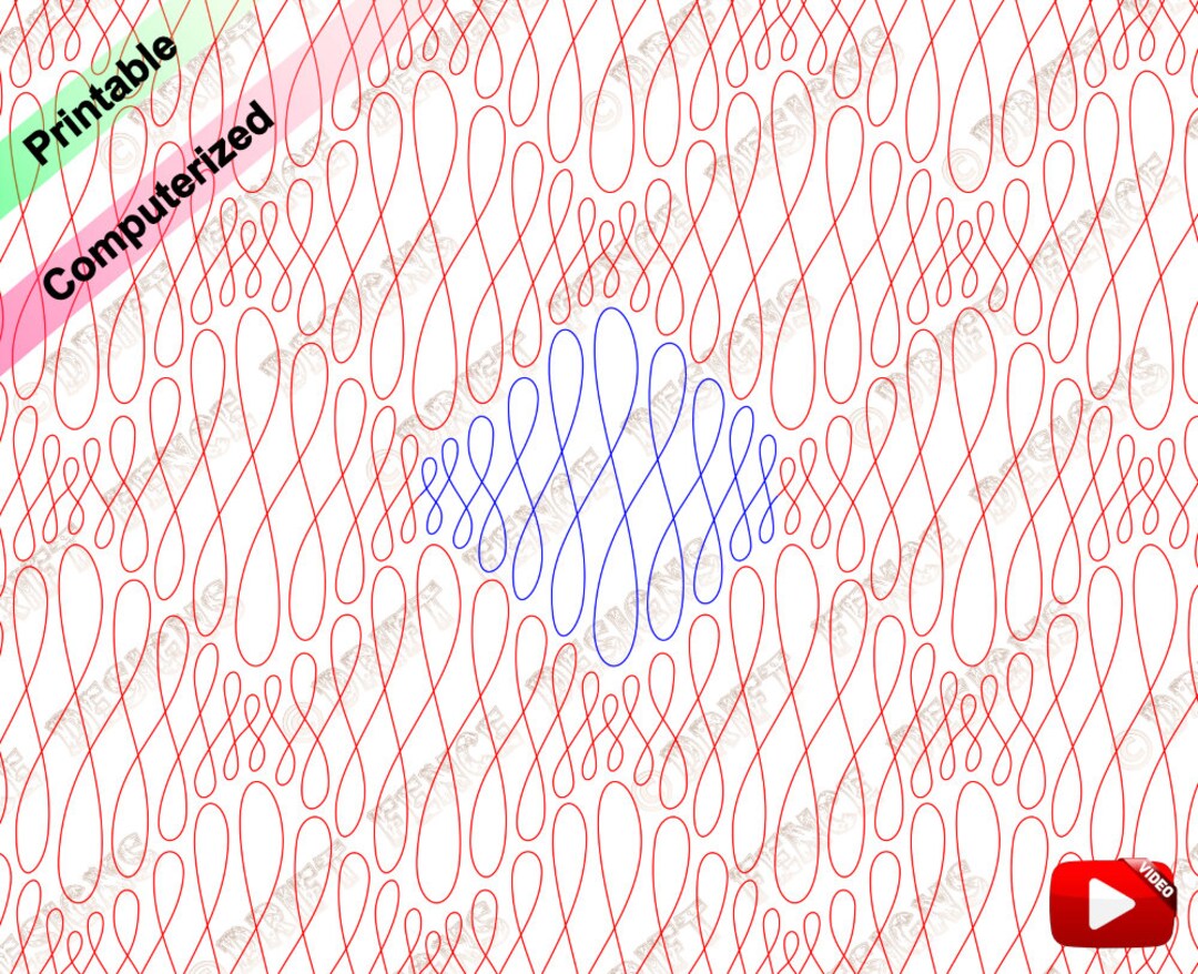 Diamond Swirls in a Continuous Line, Edge to Edge Pantograph for ...