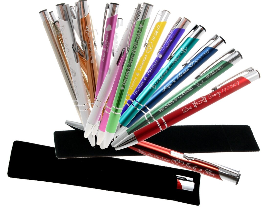 100 Pcs Wedding Guest Gift. Wedding Favours. Metal Pen Incl Engraving ...