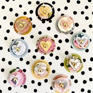 Handmade Circle Shape Embellishments Pk of 6/scrapbooking/papercraft ...