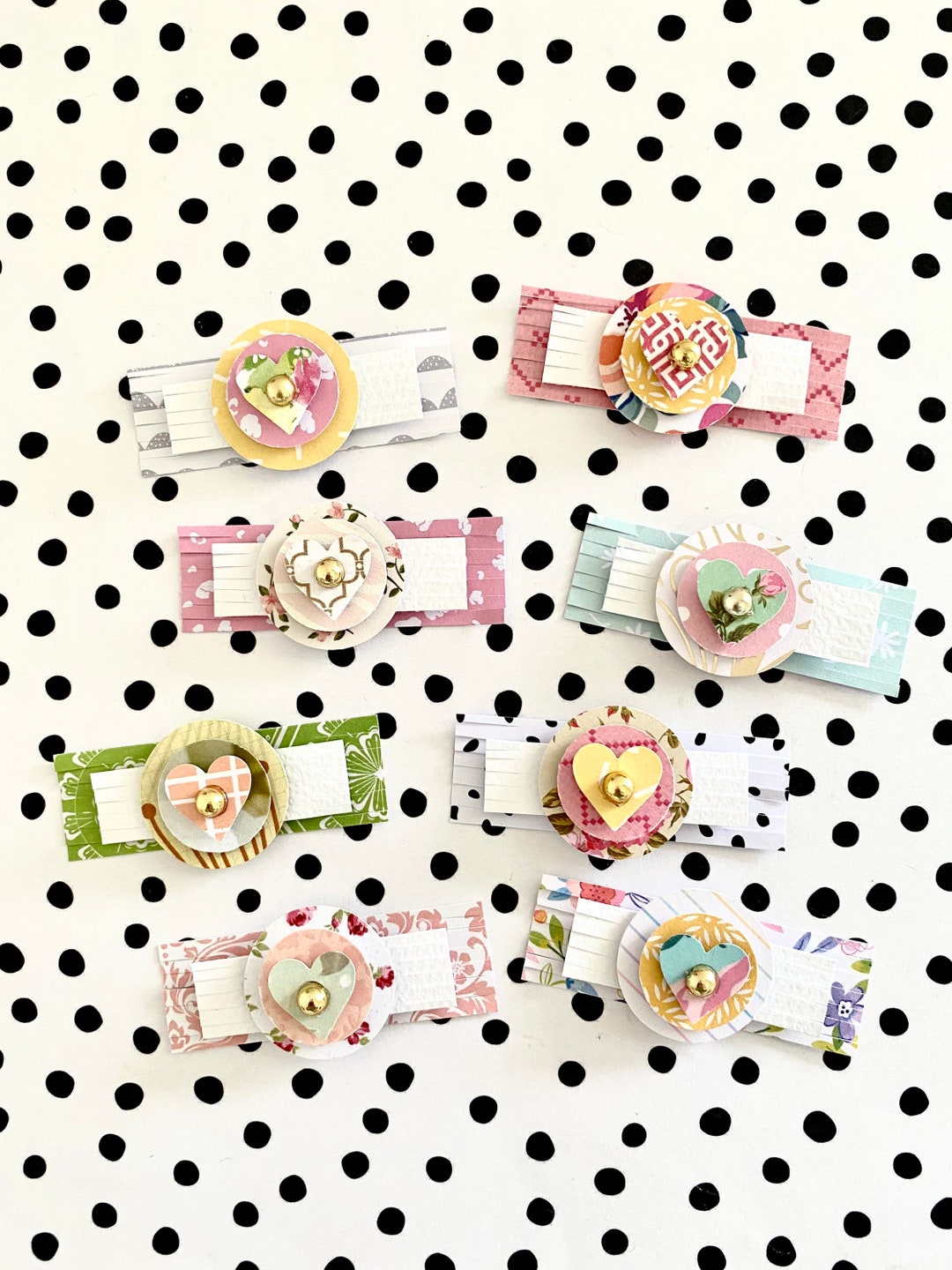 Handmade Paper Embellishments Pk of 3/scrapbooking/diy Crafts/ephemera ...