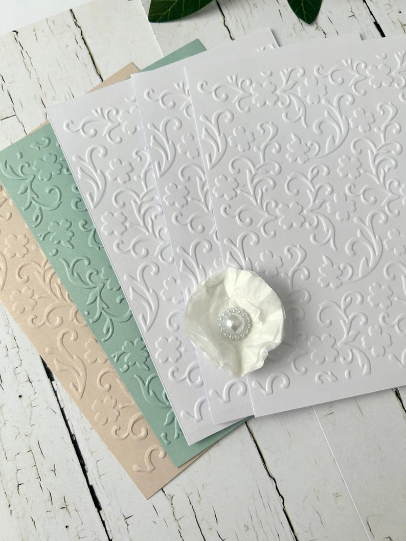 Embossed Pattern Cardstock - 5pcs/scrapbooking/papercraft/collage/junk ...