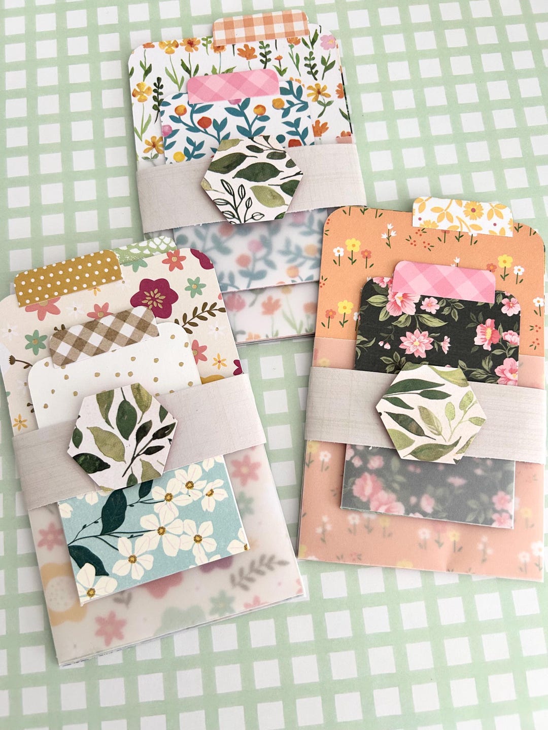 Vellum Library Style Pockets - Pk of 3/planner/book Marker/scrapbooking ...