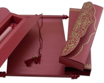 Wedding Mini Scroll Invitation Sample Kit Royal Theme, Scroll ...