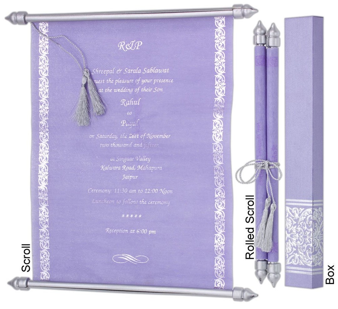 Scroll Wedding Invitation,scroll Invitation,engagement Invitations ...