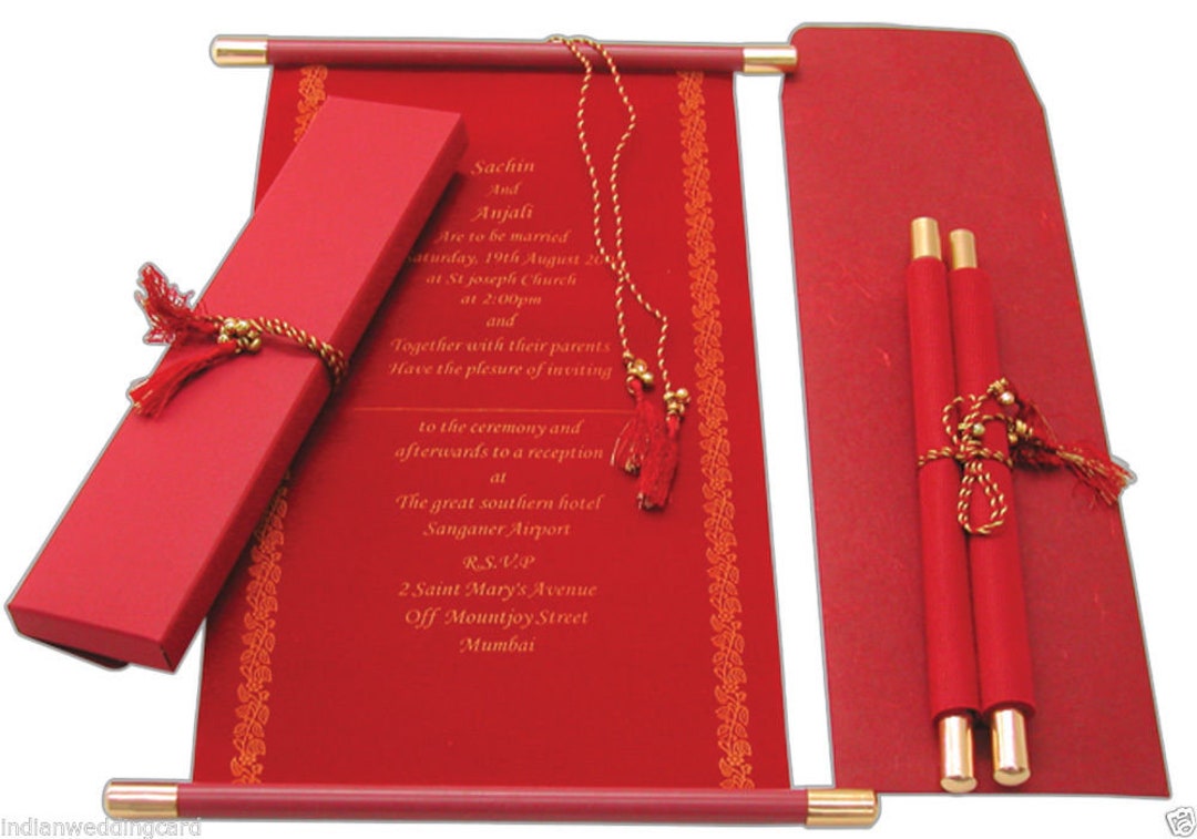 Scroll Cards Wedding Invitations Anniversary Party Invitations Sweet ...