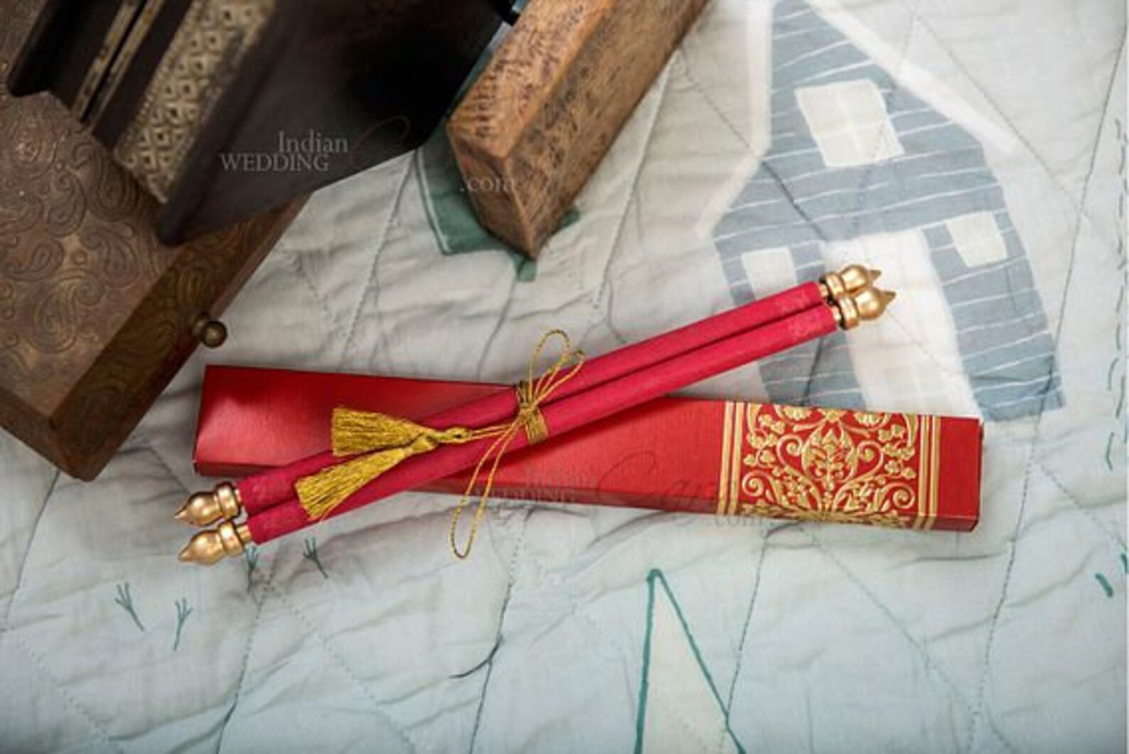 Unique Red Scroll Wedding Invitation | Etsy