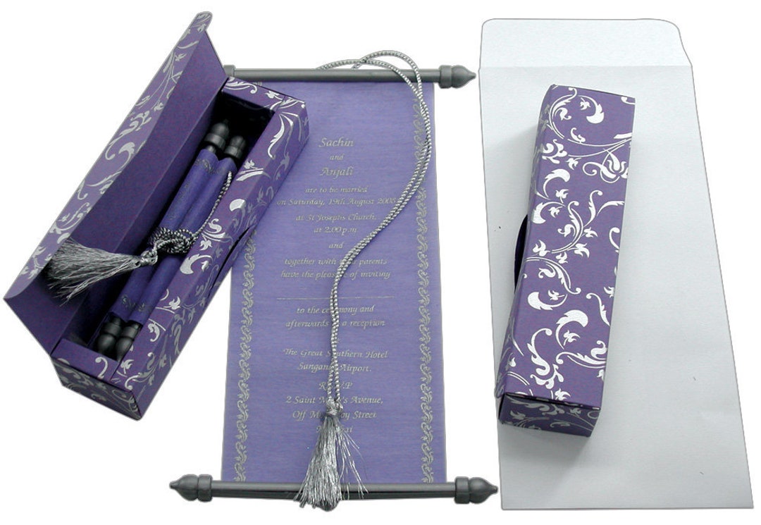 Scroll Card Wedding Invitations Personalized Printing Wedding ...