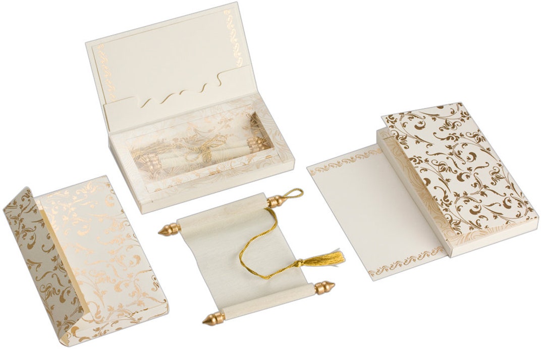 Scroll Wedding Invitation,scroll Style Cards,engagement Invitations ...