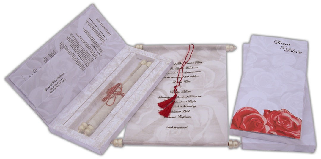 Scroll Wedding Invitation,scroll Invitation,engagement Invitations ...