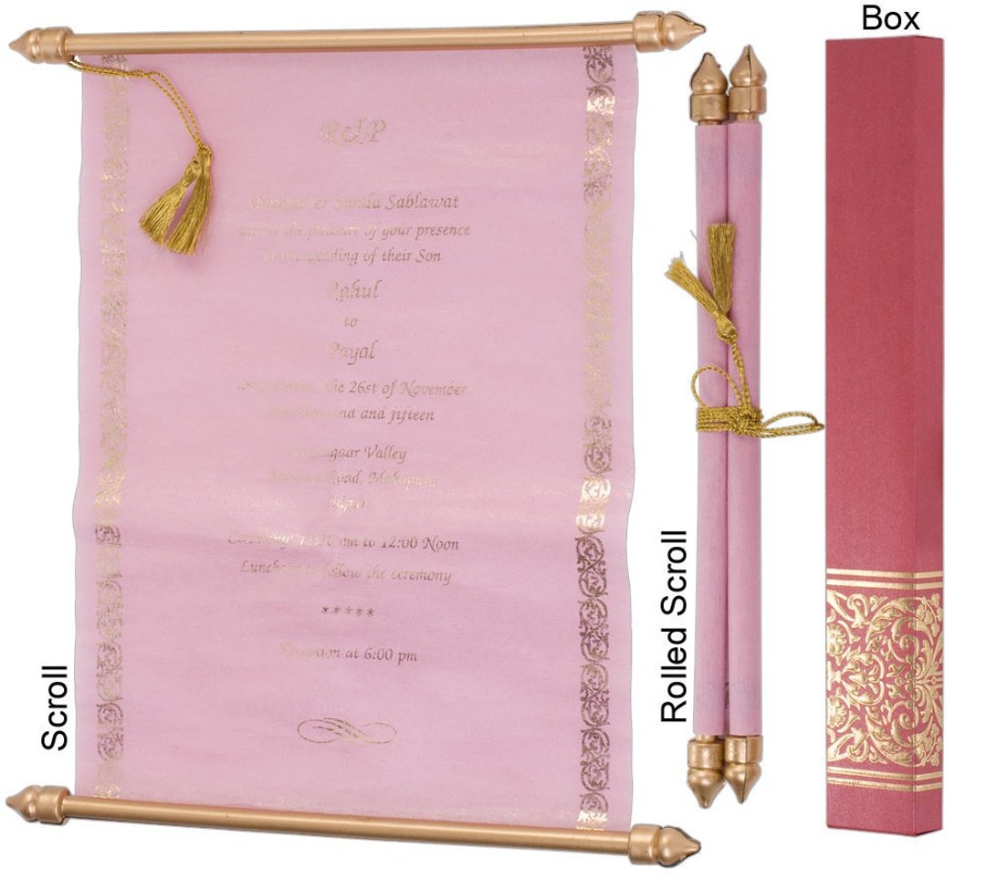 Wedding Invitation,scroll Card Engagement Party Invitations,bridal ...