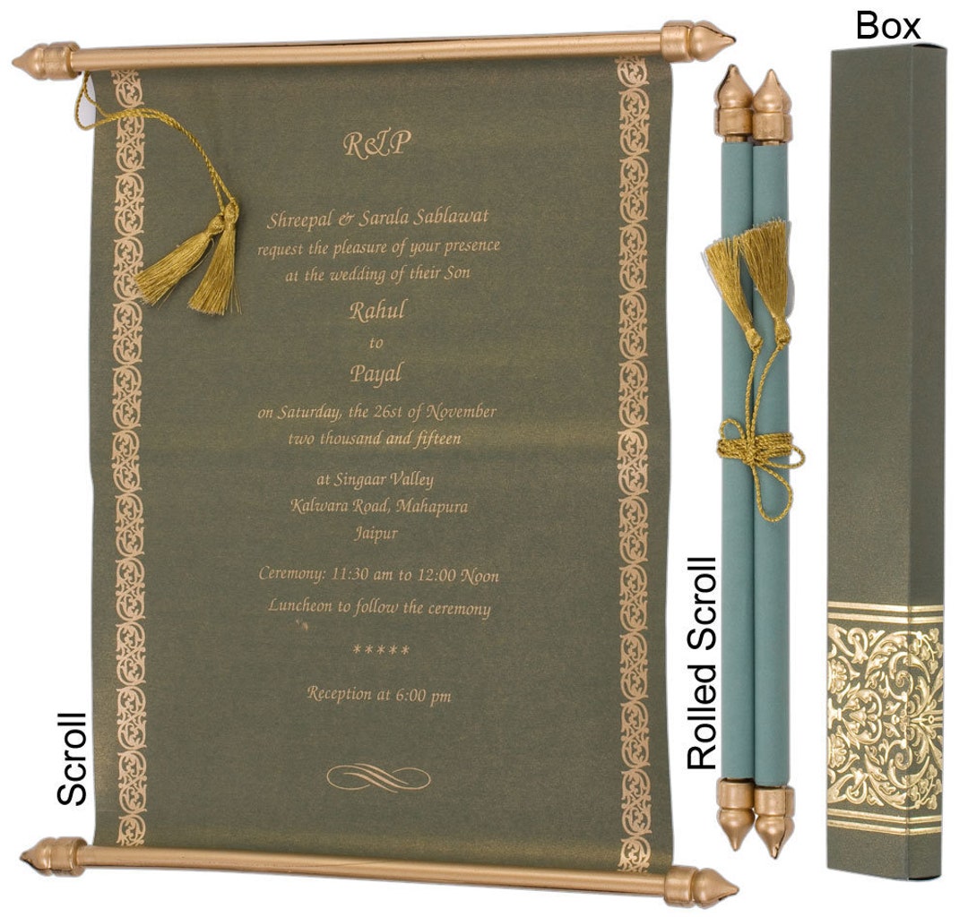 Wedding Invitation Scroll Card Envelope Cards Party Invite Invitations ...