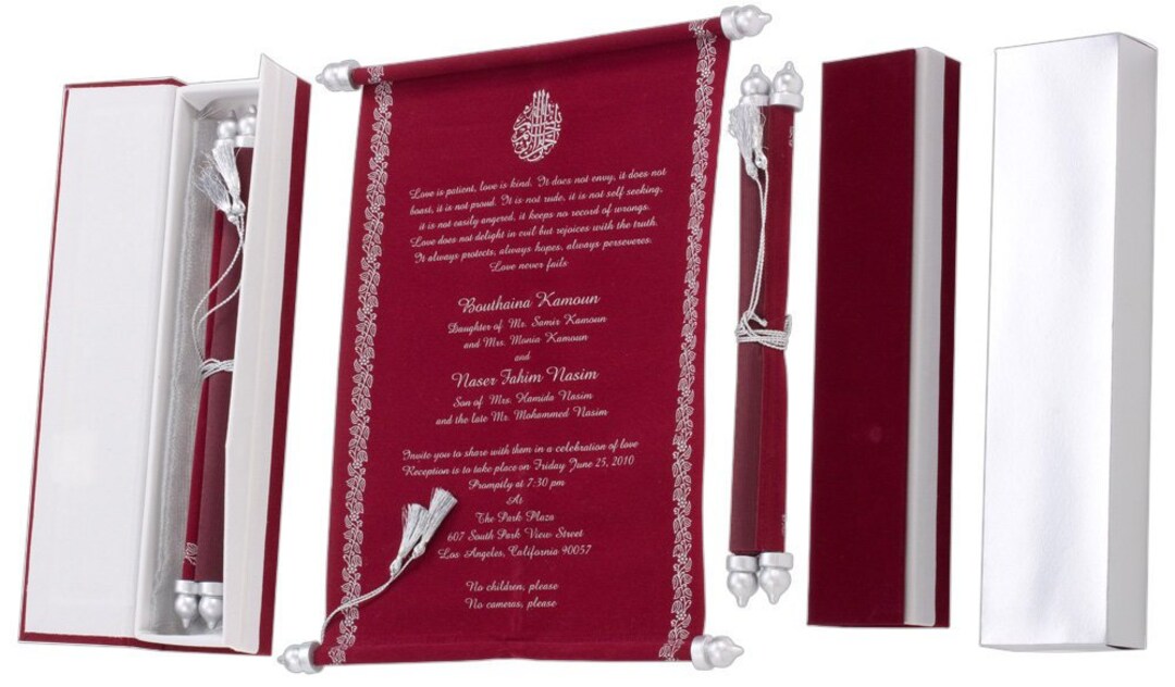 Invitation Scroll Card,anniversary Wishes Party Invitations,bridal ...