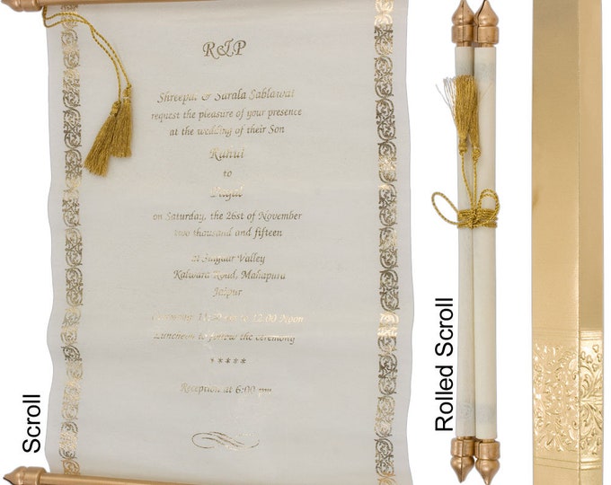Scroll Invitation,wedding Anniversary, Engagement, Bridal Shower ...