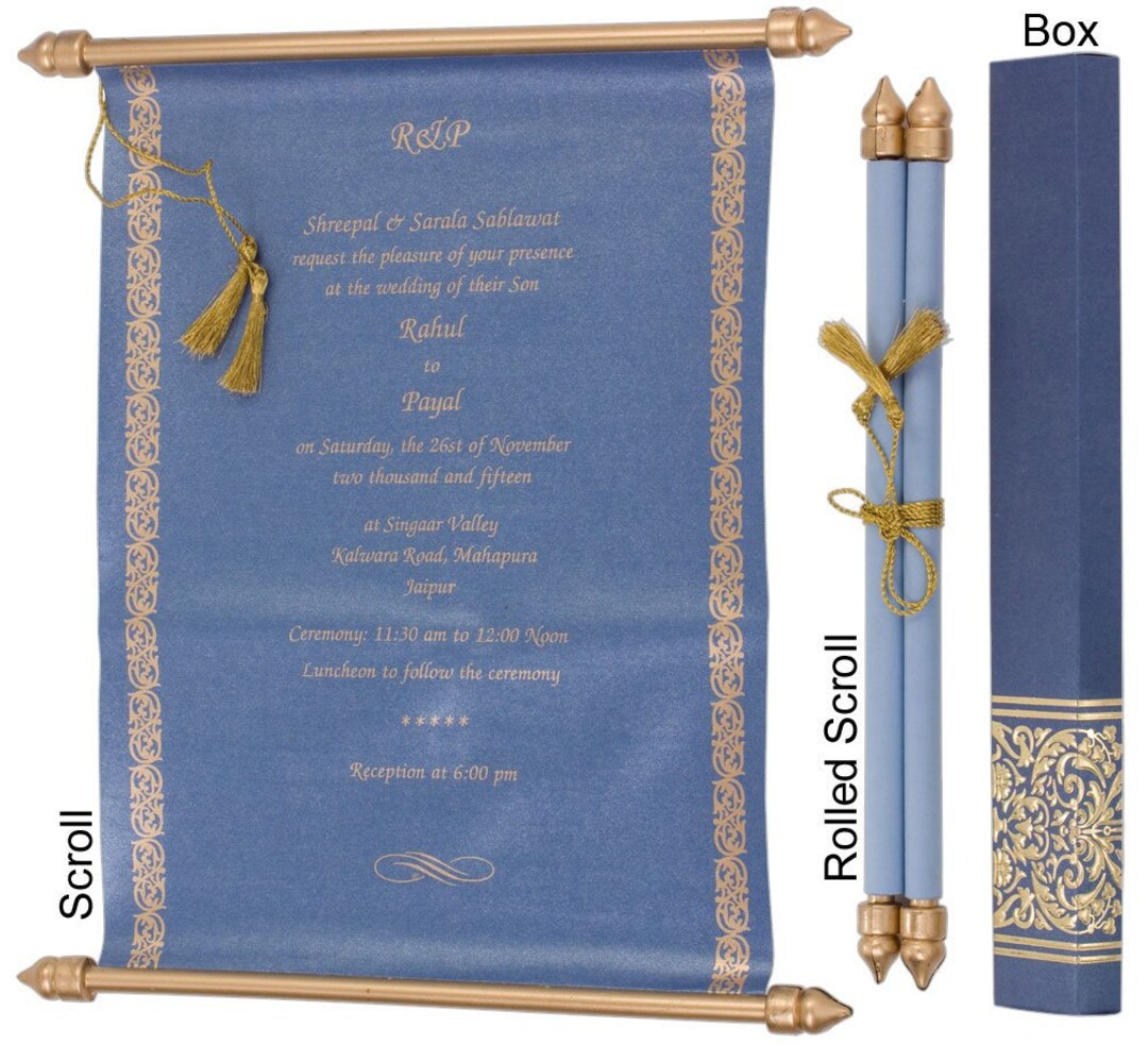 Wedding Invitation,scroll Card Engagement Party Invitations,bridal ...