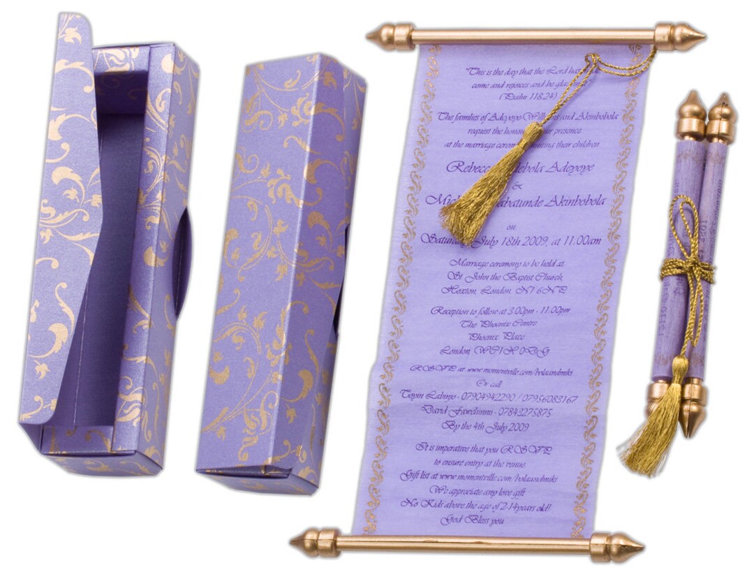 Scroll Card Wedding Invitations - Etsy