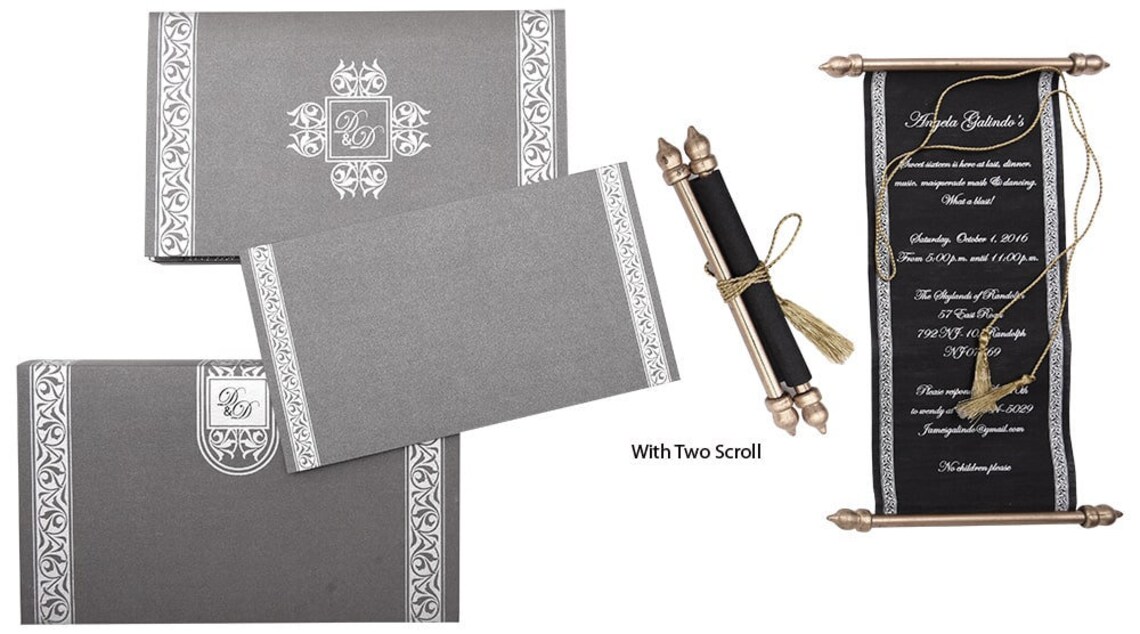 Invitation Scroll Card Sweet 16th Birthday Party Scroll - Etsy