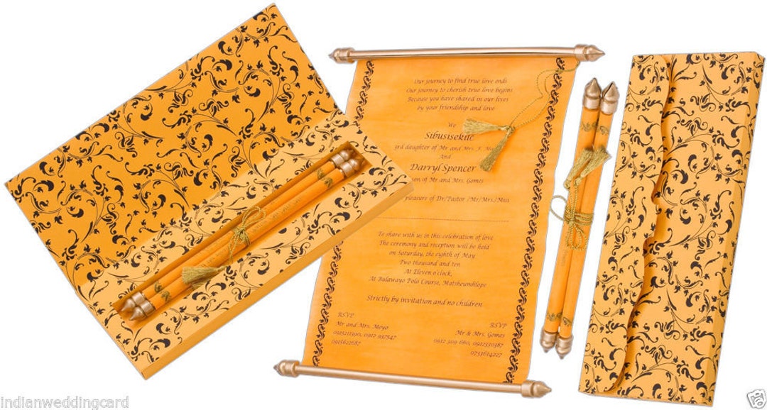 Invitation Scroll Card,ring Ceremony Cards,bridal Shower Invitations ...