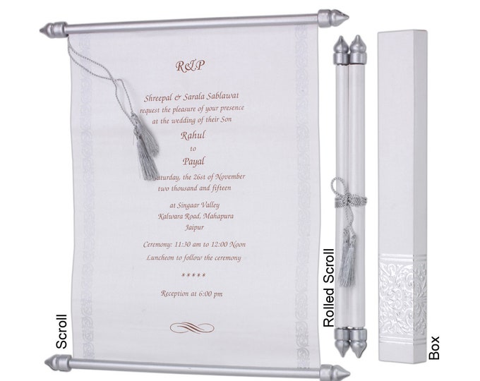 Wedding Mini Scroll in the Box Set of 25, Royal Theme, Scroll ...