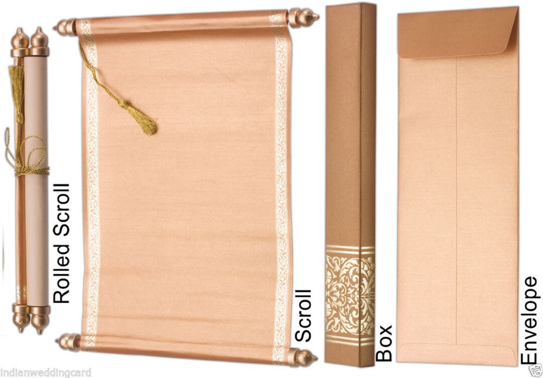 Scroll Invitation,elegant Wedding Anniversary, Engagement, Bridal ...