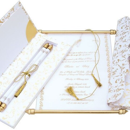 Invitation Scroll Cardengagement Party Invitationsbridal - Etsy