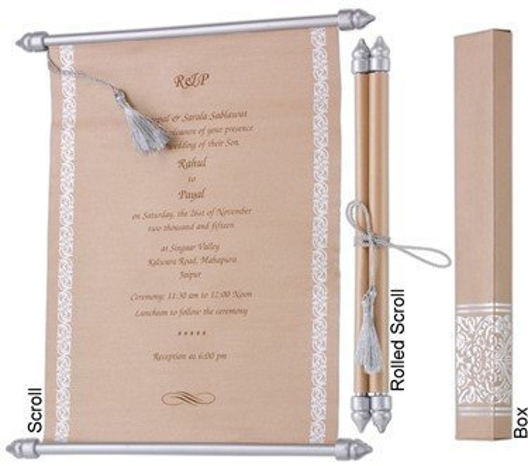 Scroll Wedding Invitation,scroll Invitation,engagement Invitations ...