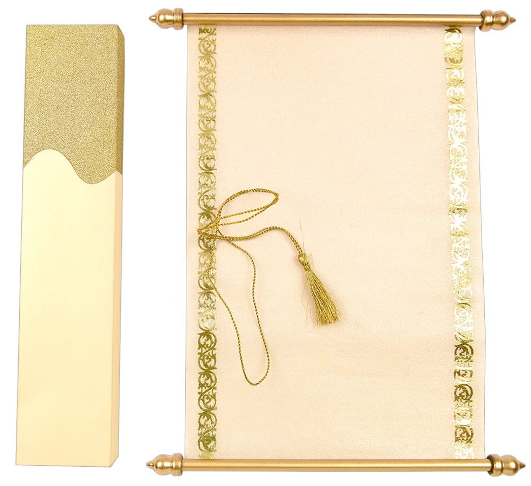 Scroll Wedding Invitation Gold Card Wedding Birthday Party 25 Silver ...