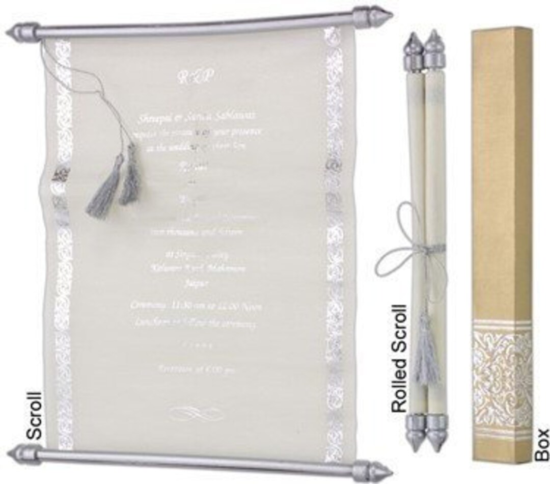 Scroll Wedding Invitation,scroll Invitation,engagement Invitations ...