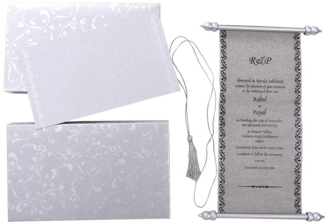 Scroll Invitation Wedding Birthday Party Invitation Handmade Paper Card ...