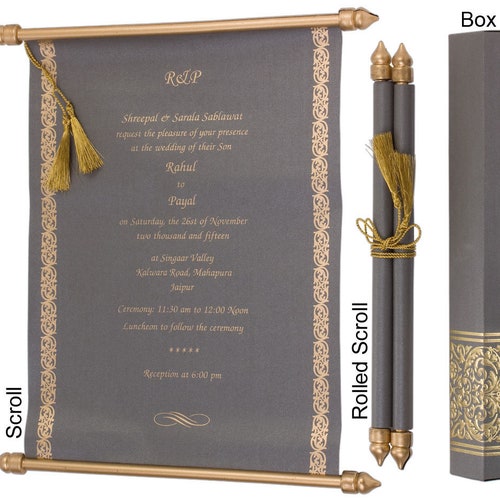 Invitation Scroll Cardengagement Party Invitationsbridal - Etsy