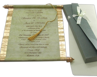 Wedding Scroll Invitations in Ultra Luxury Style Wedding - Etsy