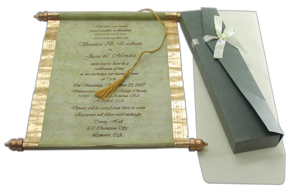 Wedding Invitations Scroll Cards Kits with Box s Special | Etsy