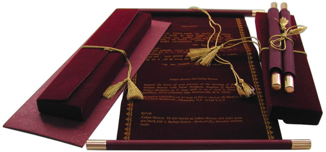 Wedding Invitation Engagement Party Invitations,scroll Card,bridal ...
