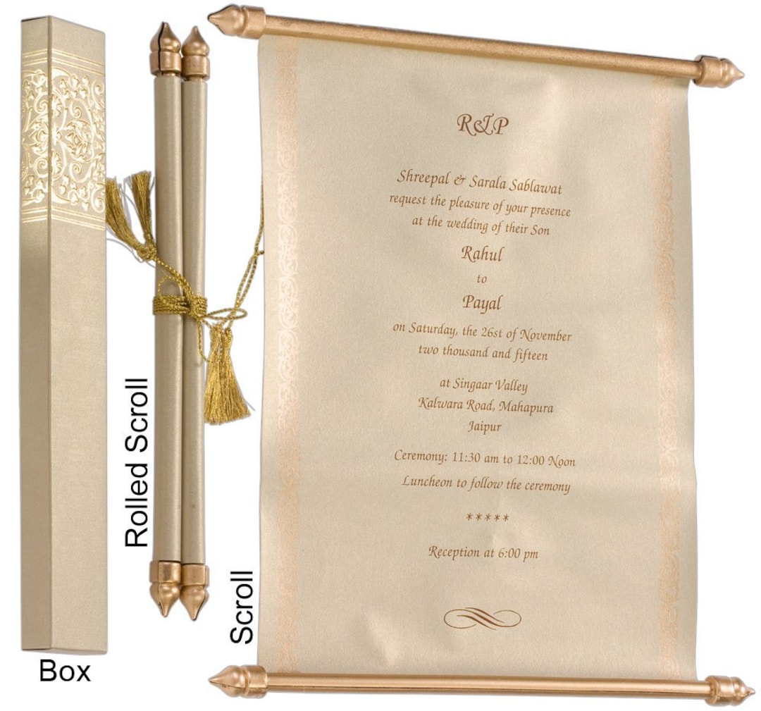 Wedding Invitation,scroll Card Engagement Party Invitations,bridal ...