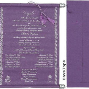 Scroll Invitation Birthday Greetings Wedding Handmade Royal Princess ...