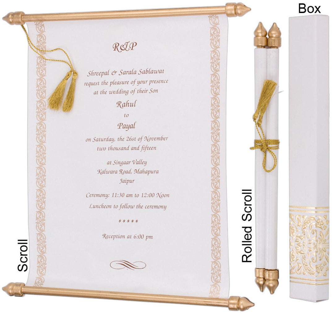 Scroll Wedding Invitation,scroll Invitation,engagement Invitations ...