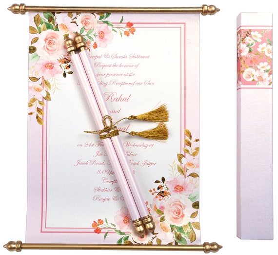 Pergamino De Invitación De Boda Tradicional Hindú