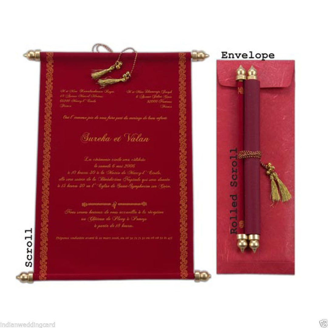 Scroll Wedding Invitation Card Wedding Place Cards Bridal Shower ...