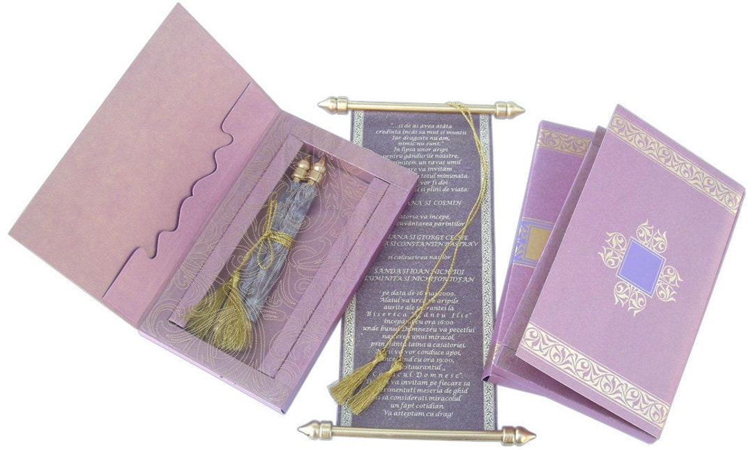 Wedding Invitation Scroll Card Bridal Wedding Invitations Birthday ...