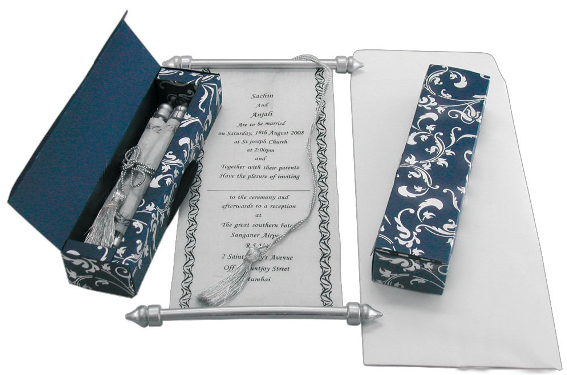 Wedding Invitationscroll Card Engagement Party - Etsy