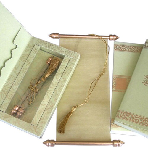 Unique Scroll Wedding Invitation - Etsy