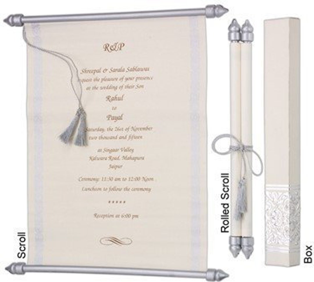 Scroll Wedding Invitation,scroll Invitation,engagement Invitations ...