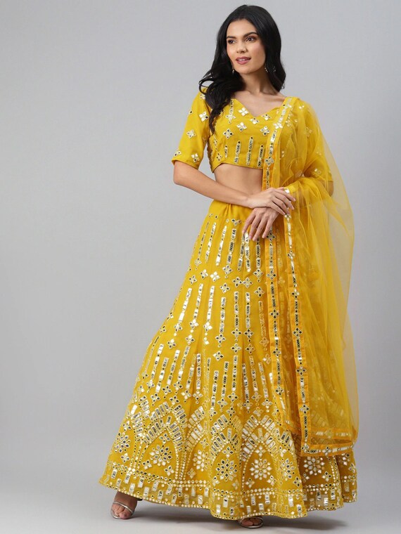 Yellow And Silver Lehenga
