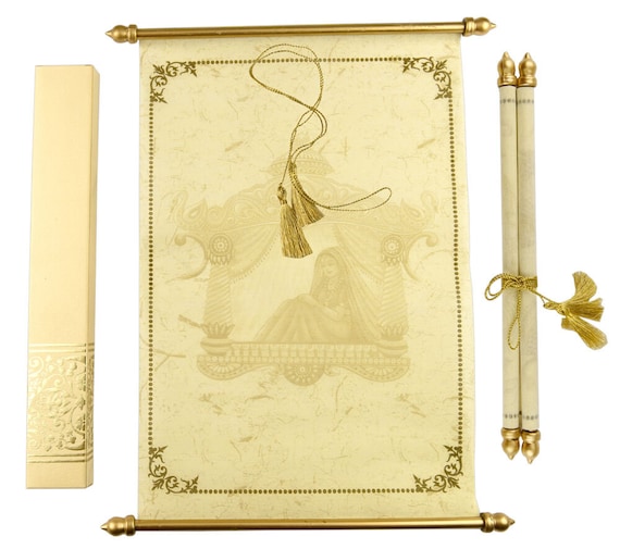 Elegant Wedding Invitations Scroll Cards