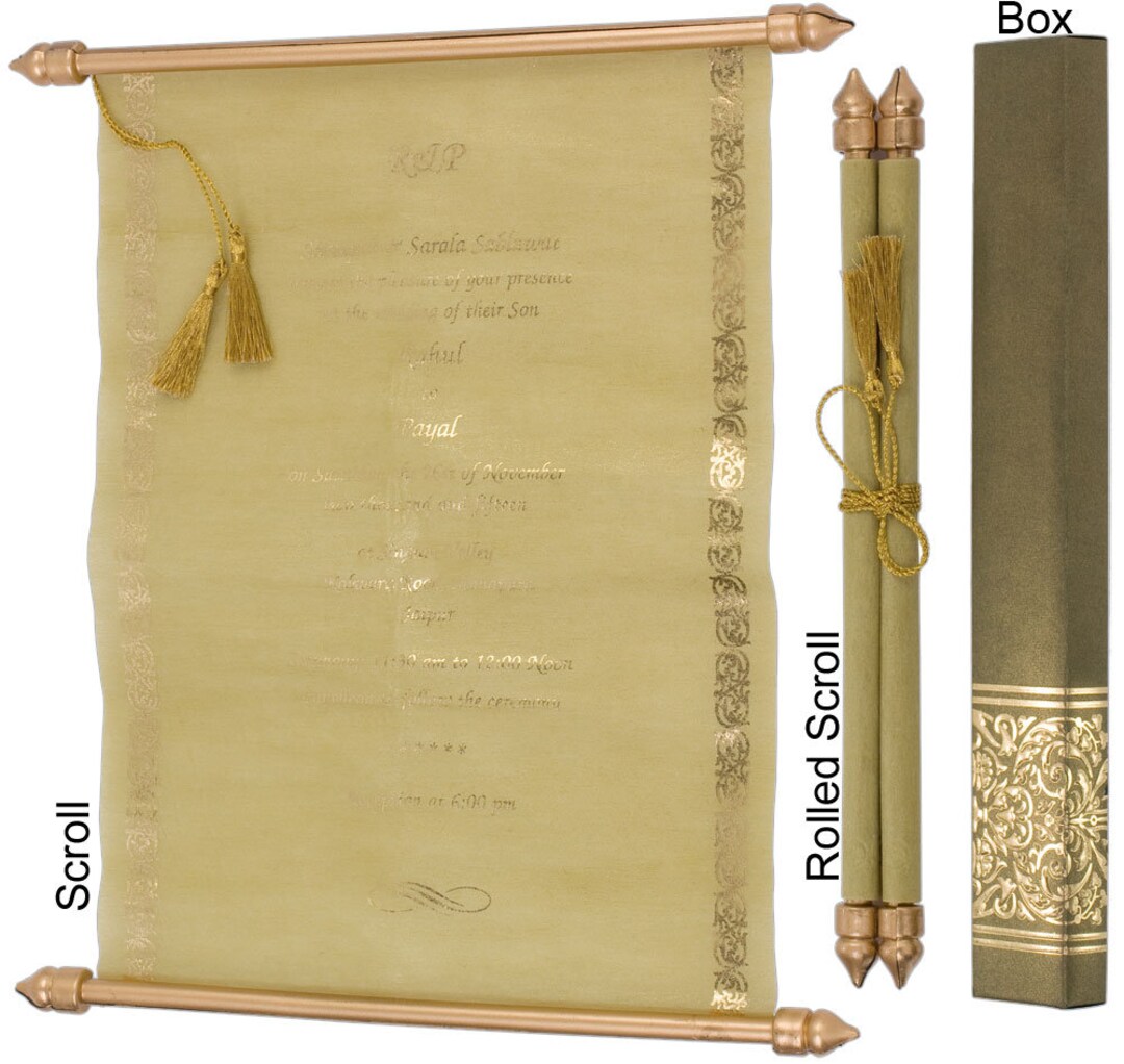 Scroll Wedding Invitation,scroll Invitation,engagement Invitations ...